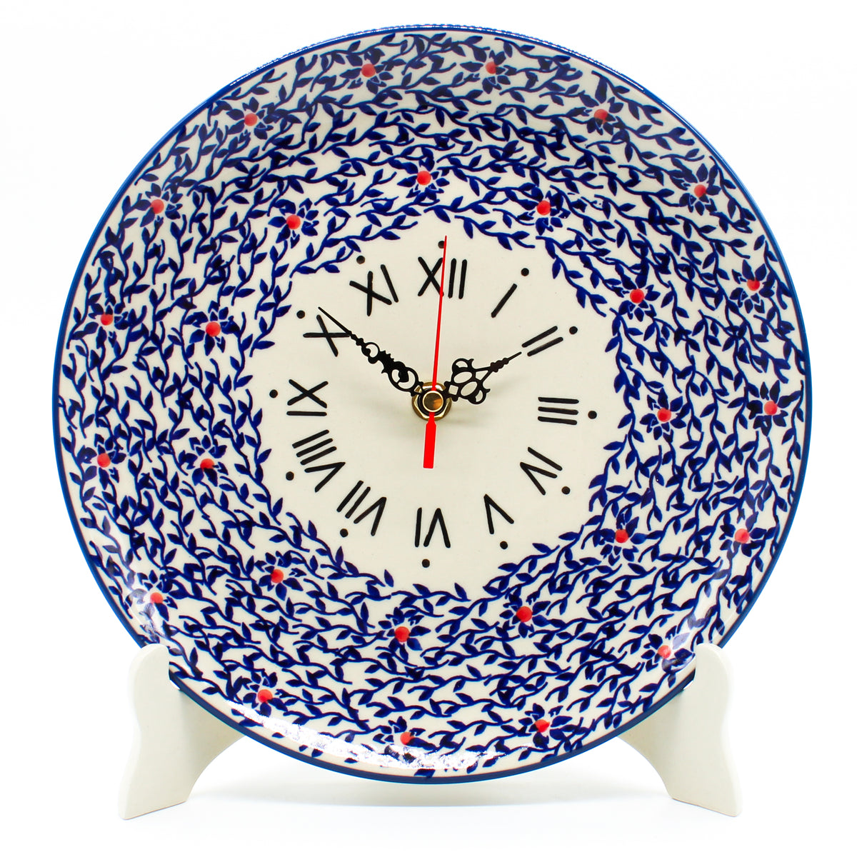 Plate Wall Clock in Touch of Red – Janelle Imports