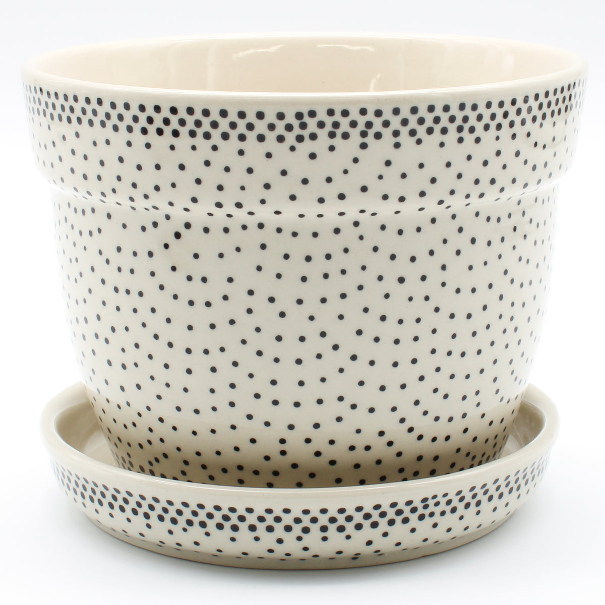 Md Flower Pot w/Plate in Black Elegance – Janelle Imports