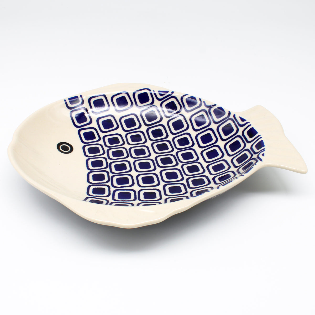Lg Fish Server in Blue Squares – Janelle Imports