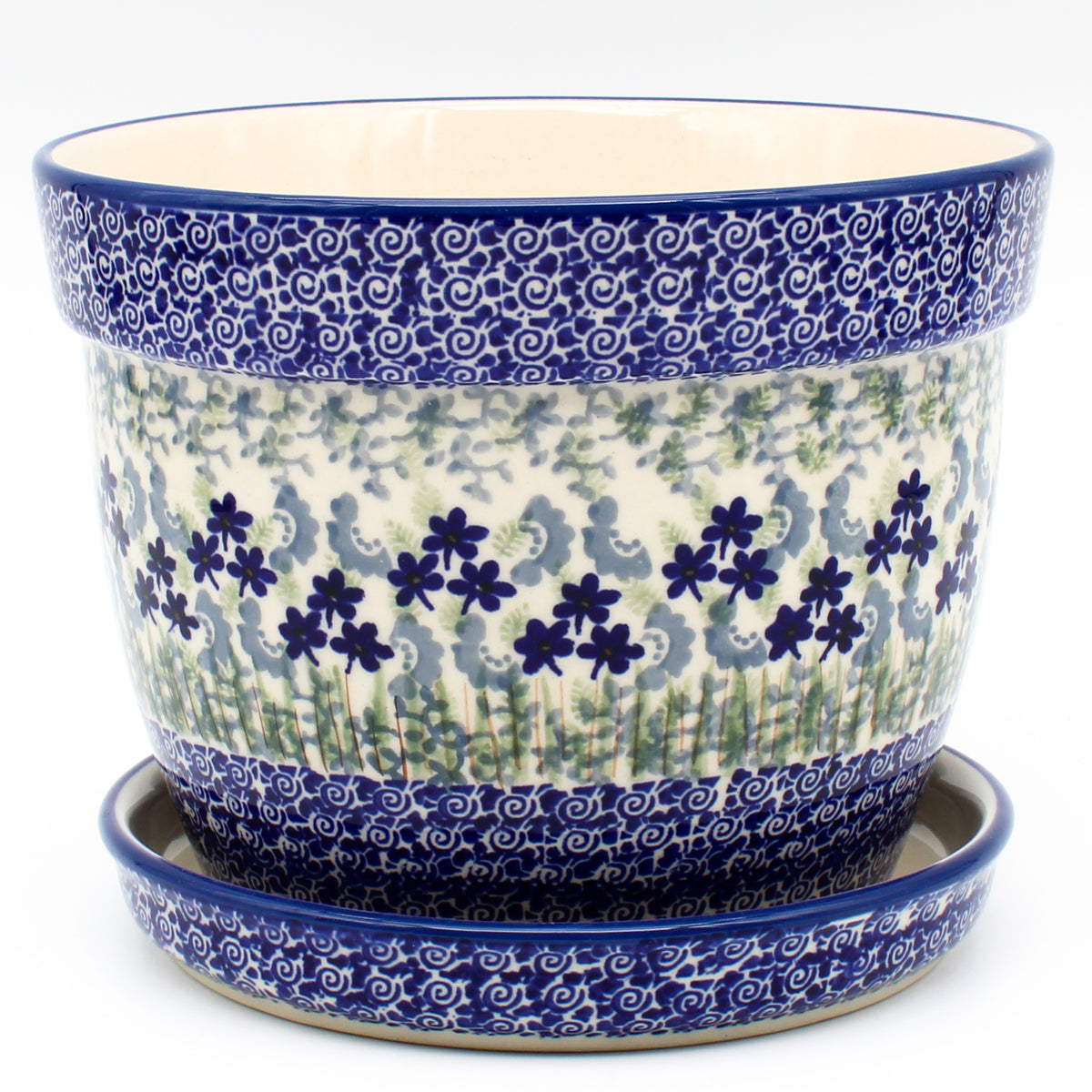 Lg Flower Pot w/Plate in Alpine Blue – Janelle Imports